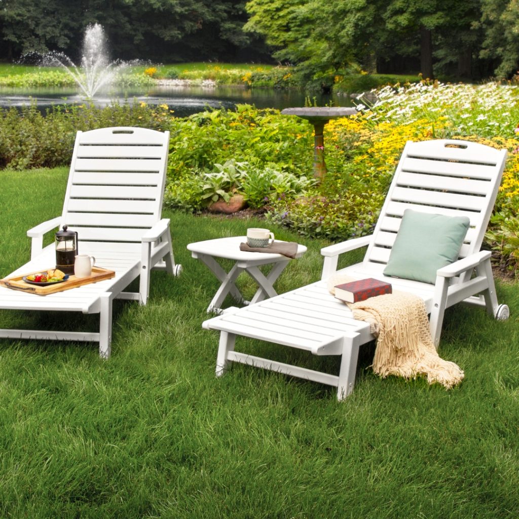 Polywood Nautical 3-Piece Chaise Set - Florida Backyard