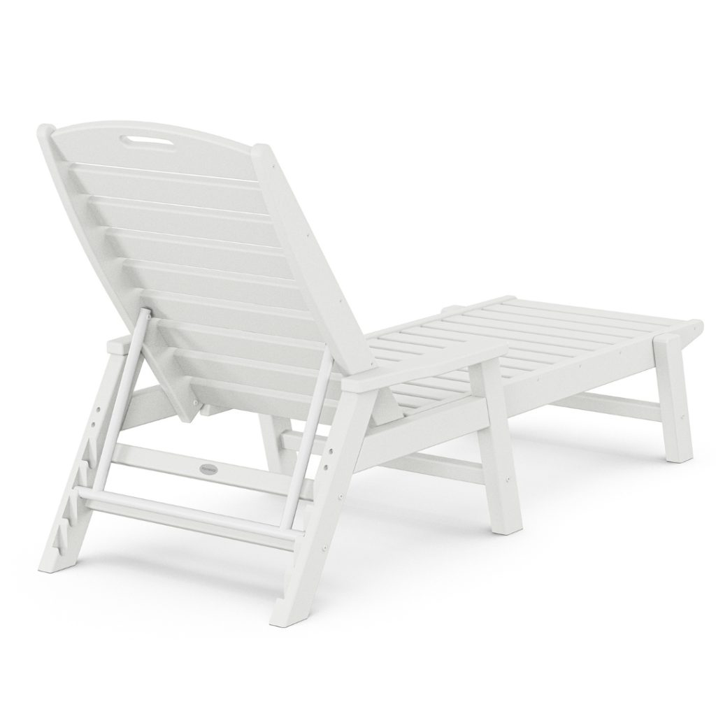 Polywood Nautical Chaise Lounge w/ Arms - Florida Backyard